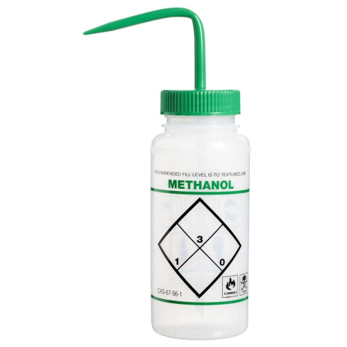 Wash Bottle, Safety Labeled, "Methanol", 500 ml – Dynamic Aqua-Supply